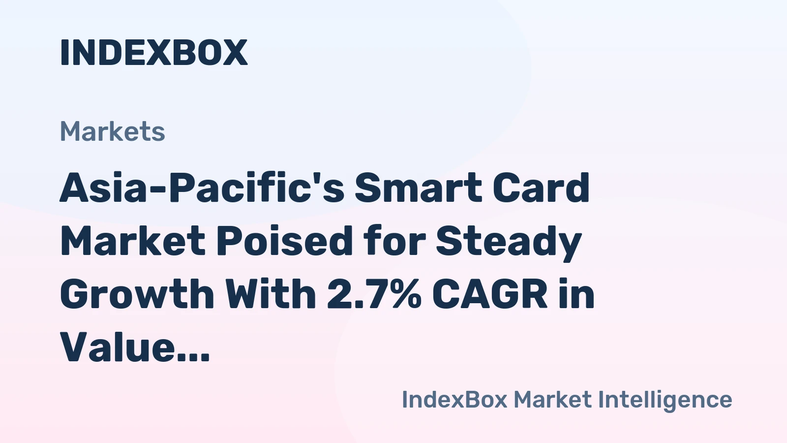 Asia-Pacific's Smart Card Market Poised for Steady Growth With 2.7% CAGR in Value Through 2035