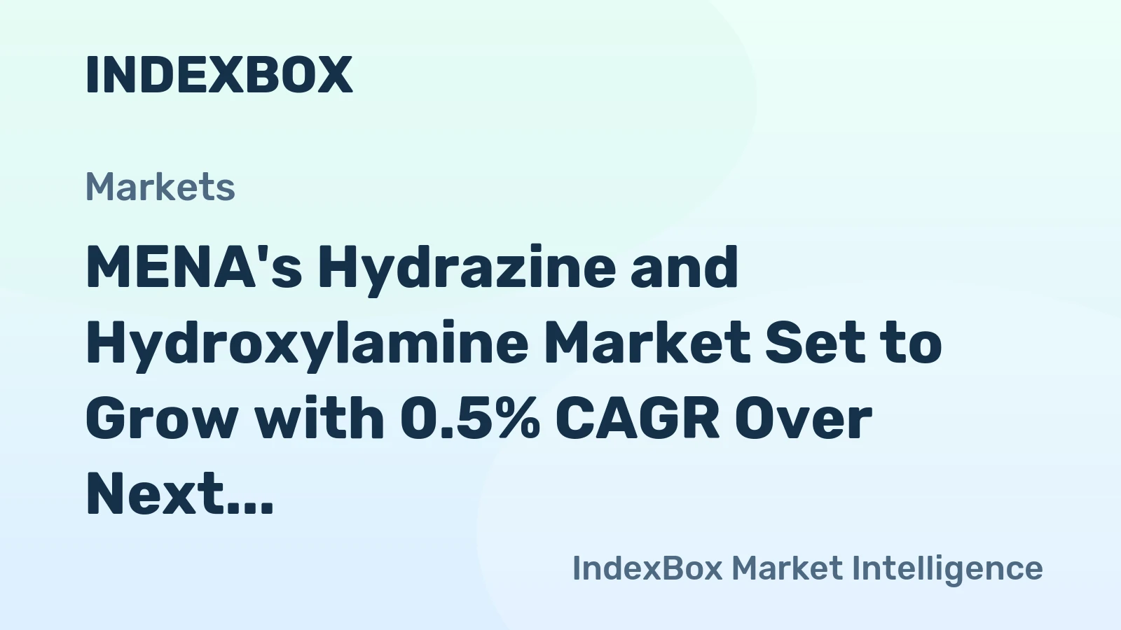 MENA's Hydrazine and Hydroxylamine Market Set to Grow with 0.5% CAGR Over Next Decade