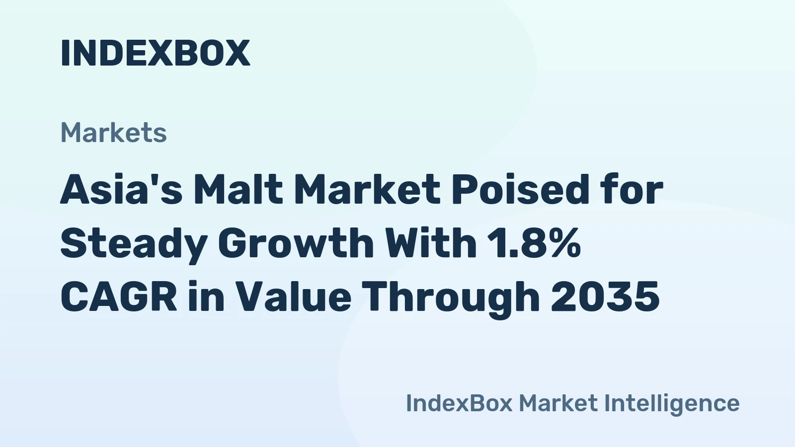 Asia's Malt Market Poised for Steady Growth With 1.8% CAGR in Value Through 2035
