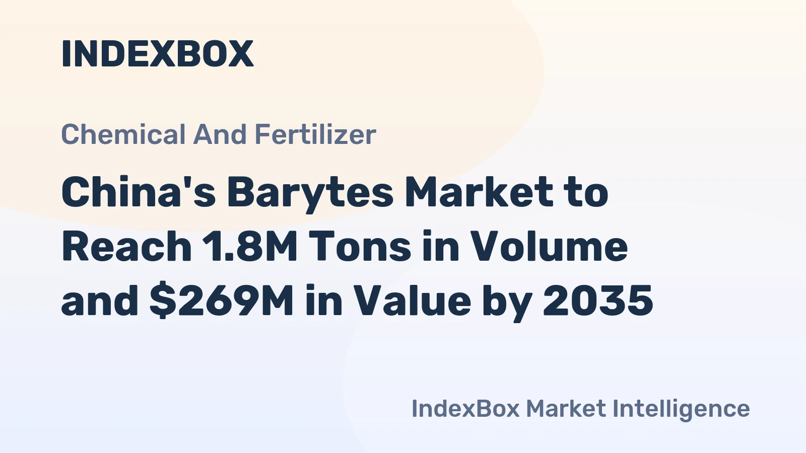 China's Barytes Market to Reach 1.8M Tons in Volume and $269M in Value by 2035