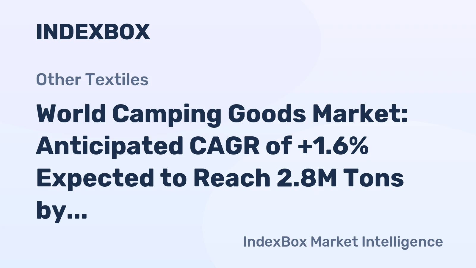 World Camping Goods Market: Anticipated CAGR of +1.6% Expected to Reach 2.8M Tons by 2035