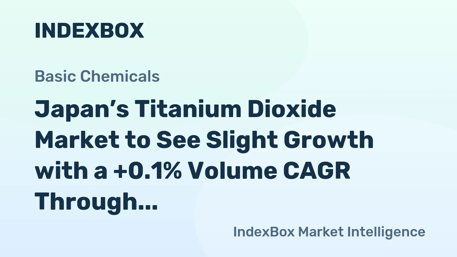 Japan’s Titanium Dioxide Market to See Slight Growth with a +0.1% Volume CAGR Through 2035