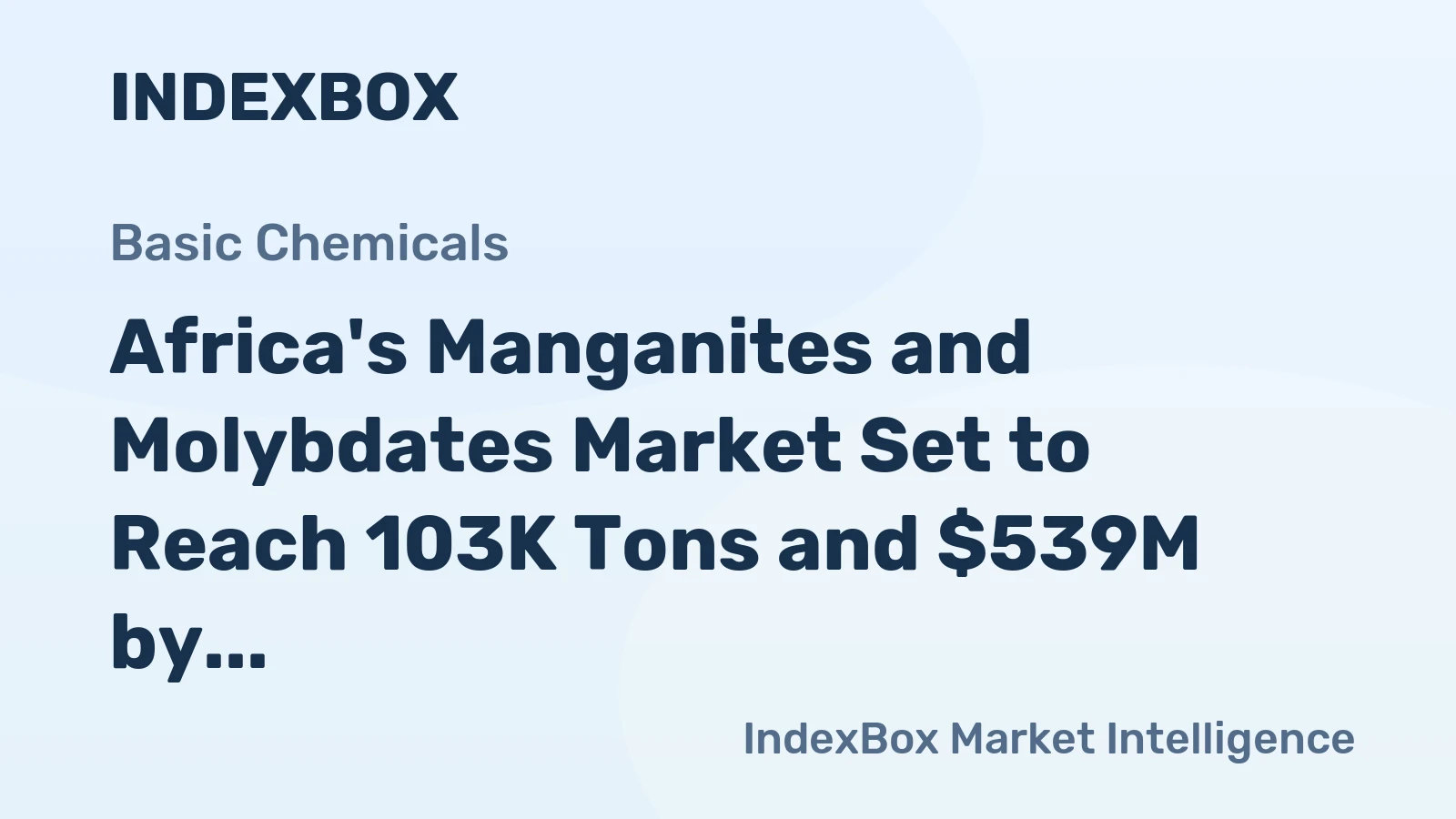 Africa's Manganites and Molybdates Market Set to Reach 103K Tons and $539M by 2035