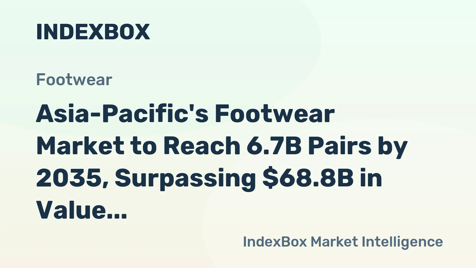 Asia-Pacific's Footwear Market to Reach 6.7B Pairs by 2035, Surpassing $68.8B in Value