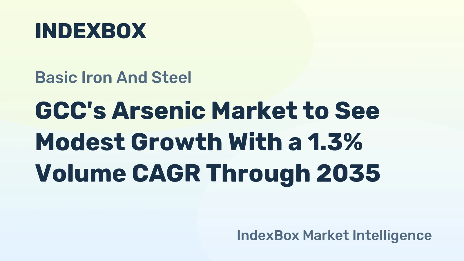 GCC's Arsenic Market to See Modest Growth With a 1.3% Volume CAGR Through 2035