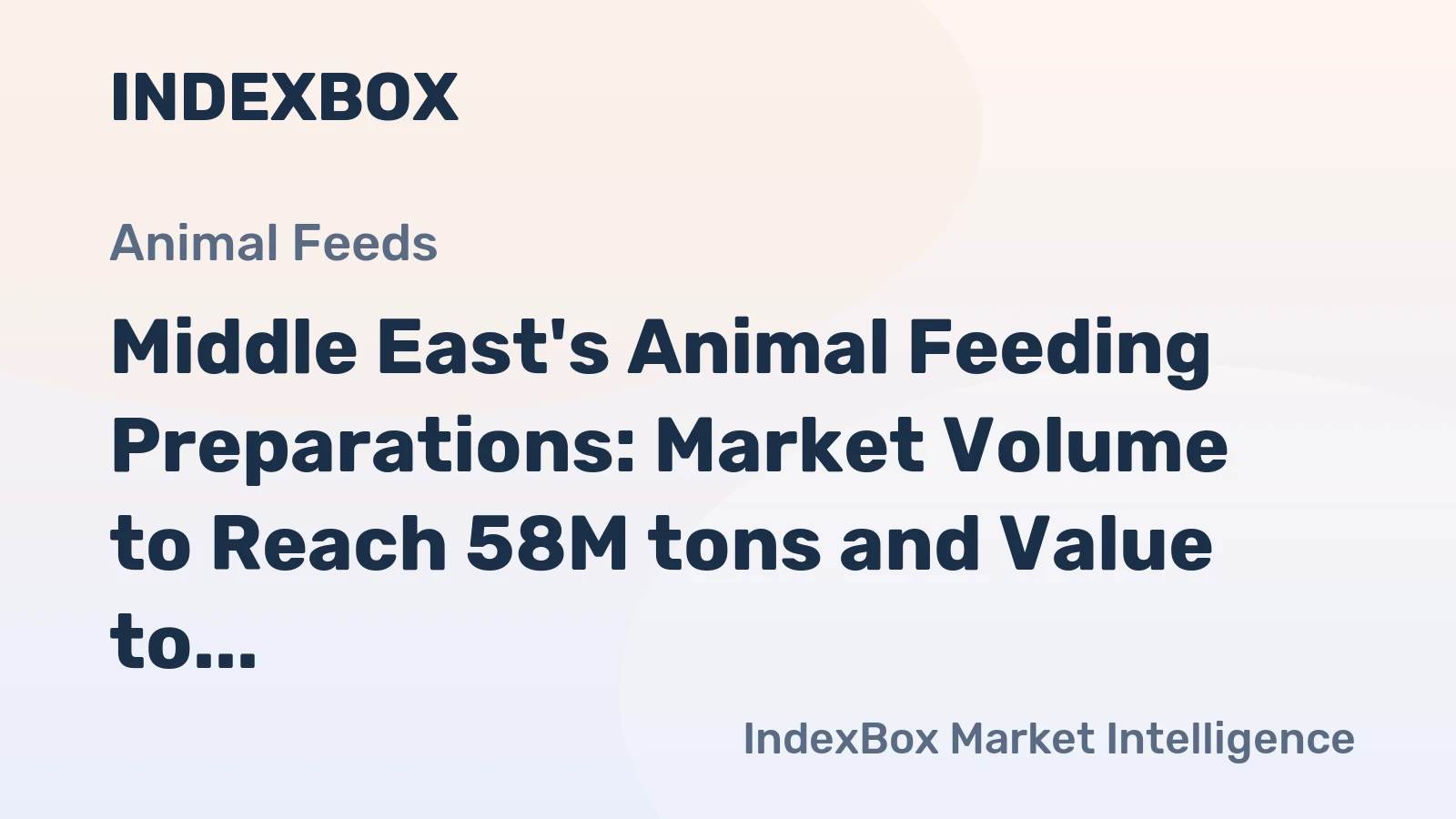 Middle East's Animal Feeding Preparations: Market Volume to Reach 58M tons and Value to Hit $63B by 2035