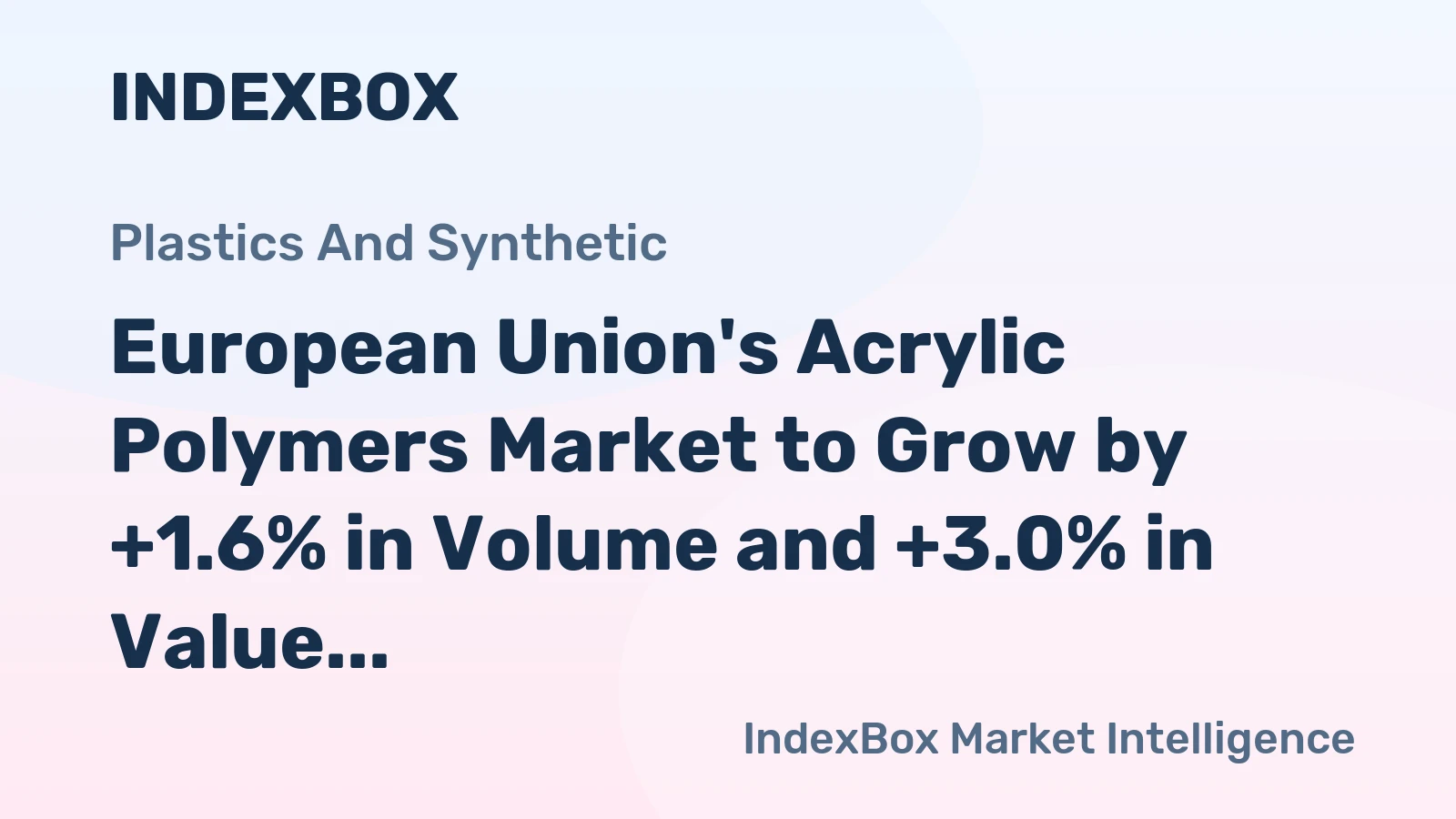 European Union's Acrylic Polymers Market to Grow by +1.6% in Volume and +3.0% in Value by 2035