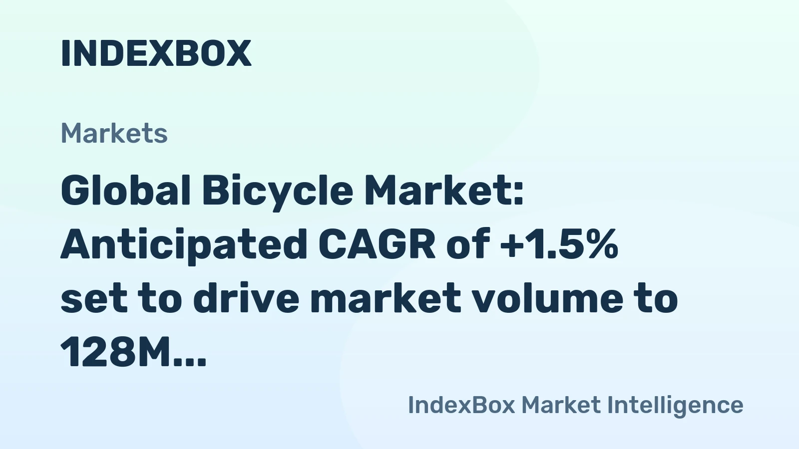 Global Bicycle Market: Anticipated CAGR of +1.5% set to drive market volume to 128M units by 2035