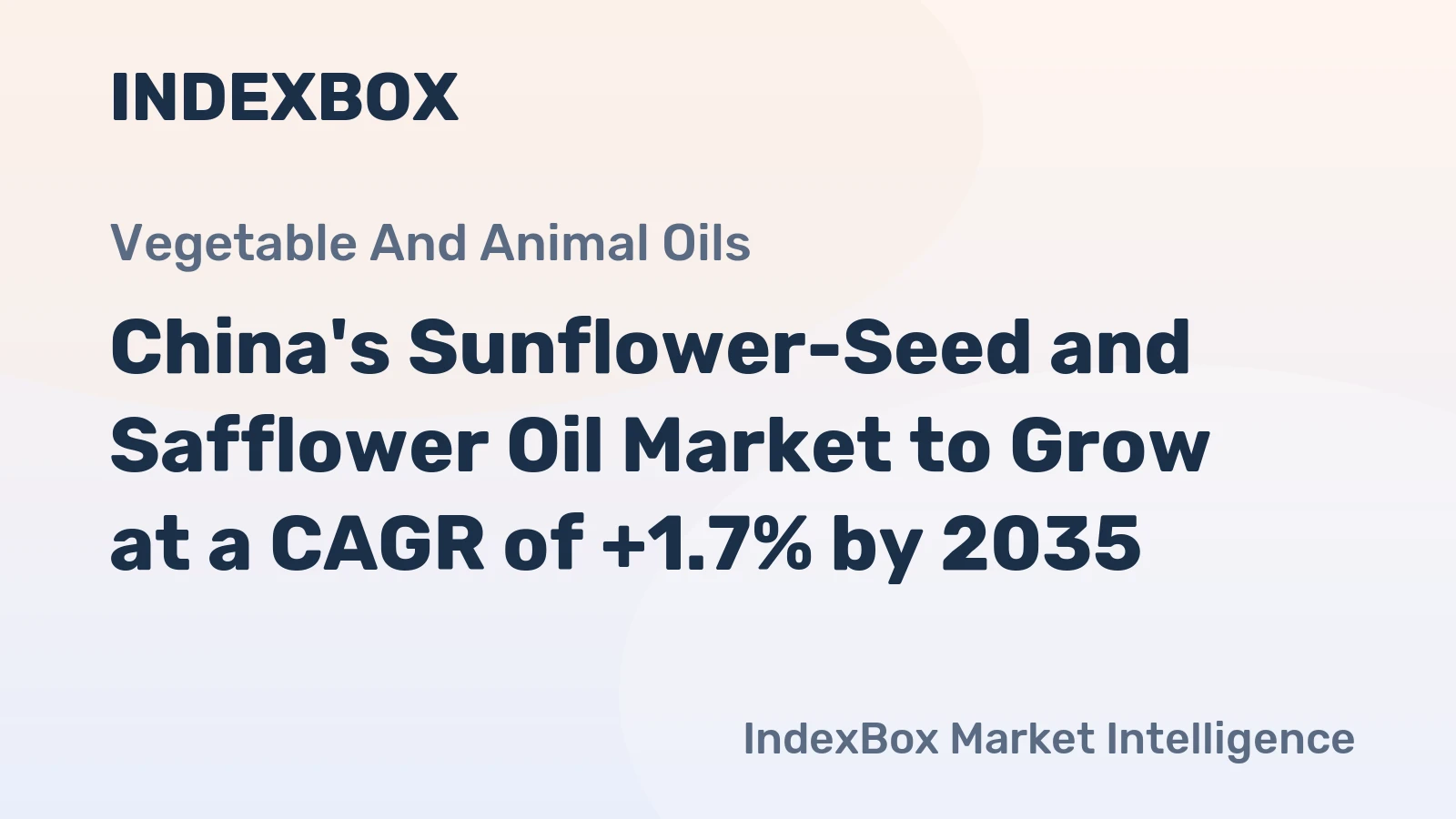 China's Sunflower-Seed and Safflower Oil Market to Grow at a CAGR of +1.7% by 2035