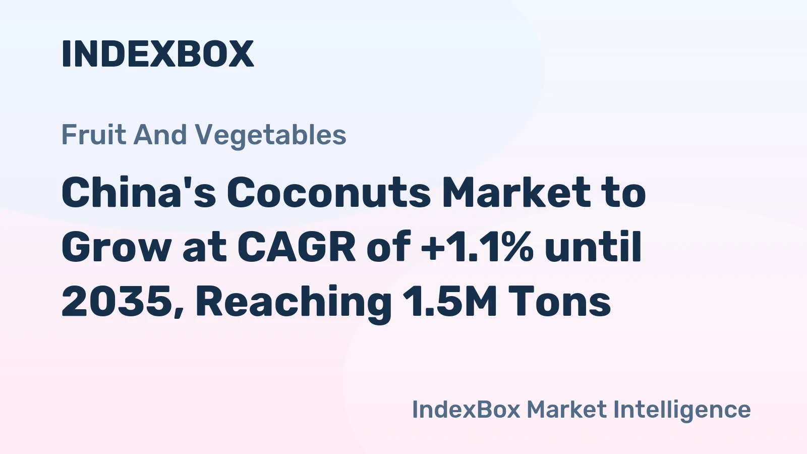 China's Coconuts Market to Grow at CAGR of +1.1% until 2035, Reaching 1.5M Tons
