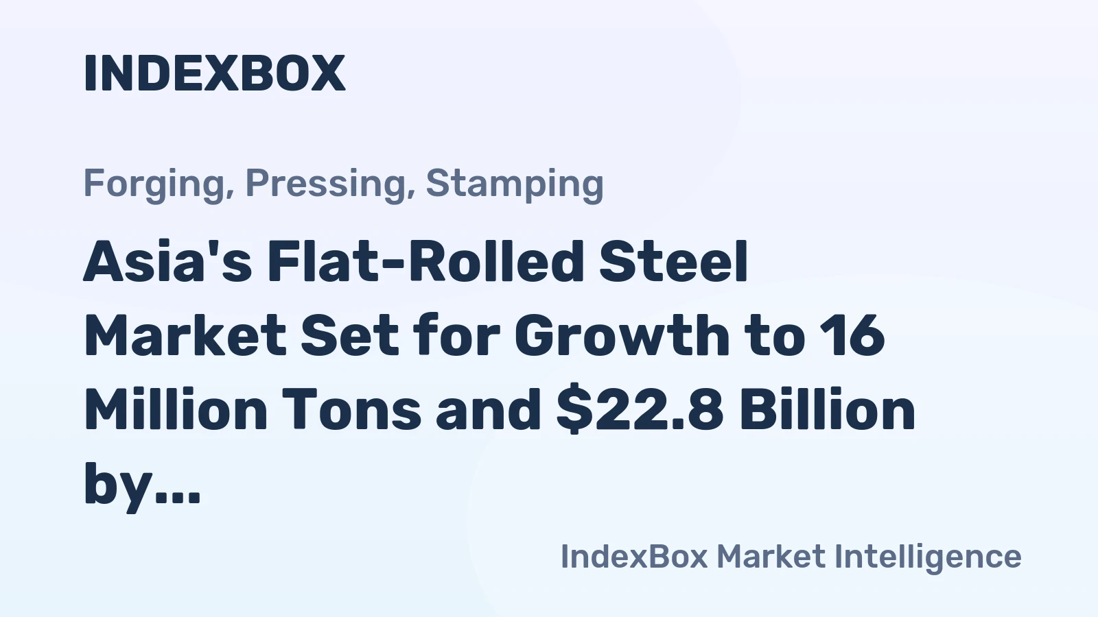 Asia's Flat-Rolled Steel Market Set for Growth to 16 Million Tons and $22.8 Billion by 2035
