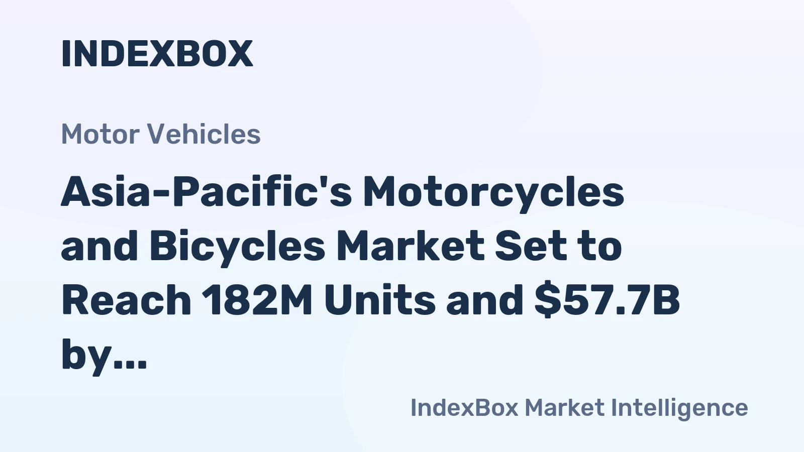 Asia-Pacific's Motorcycles and Bicycles Market Set to Reach 182M Units and $57.7B by 2035