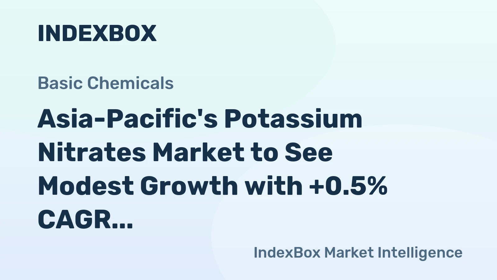 Asia-Pacific's Potassium Nitrates Market to See Modest Growth with +0.5% CAGR Until 2035
