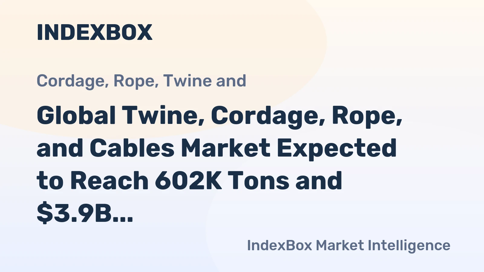 Global Twine, Cordage, Rope, and Cables Market Expected to Reach 602K Tons and $3.9B by 2035