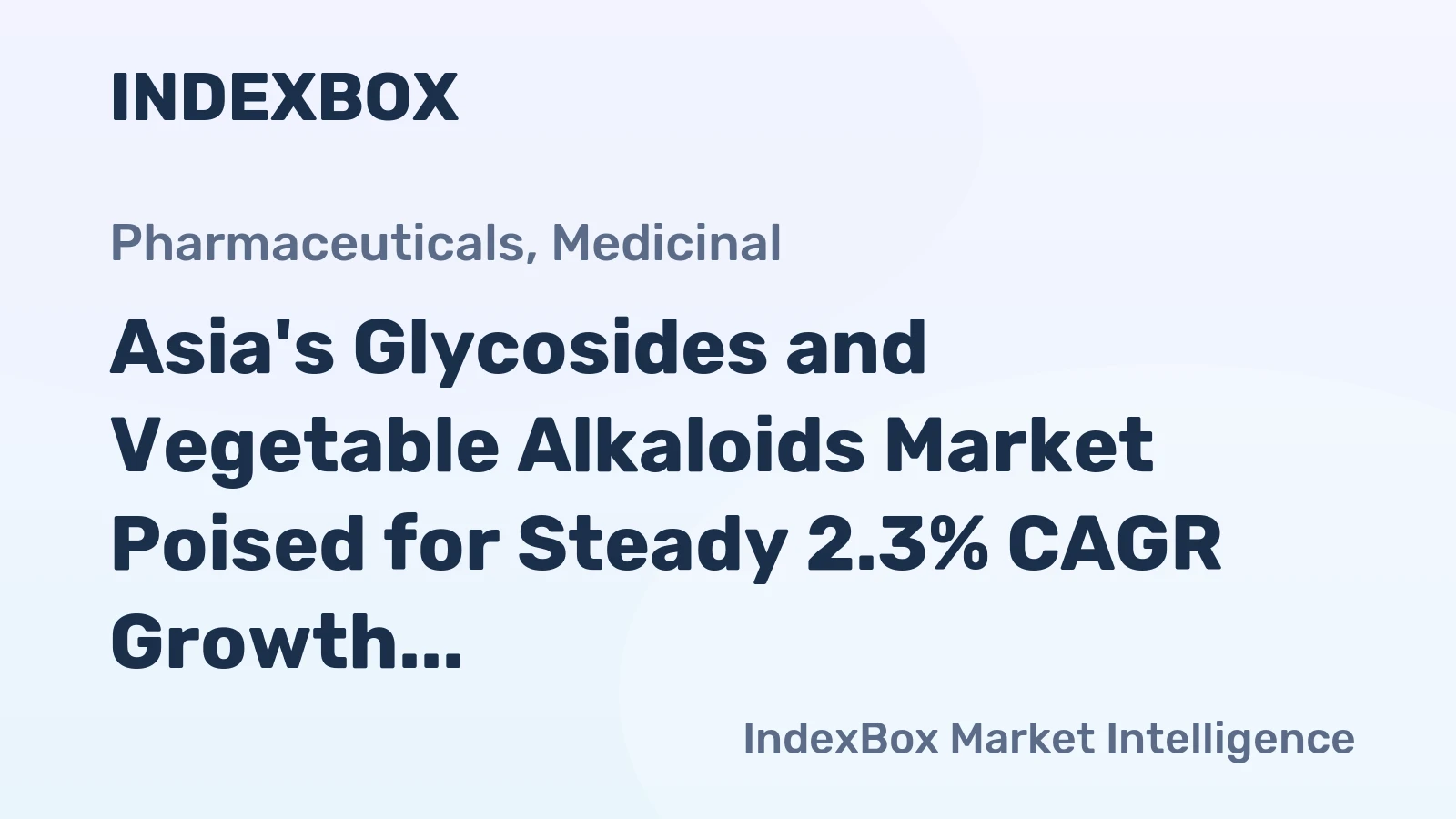 Asia's Glycosides and Vegetable Alkaloids Market Poised for Steady 2.3% CAGR Growth Through 2035