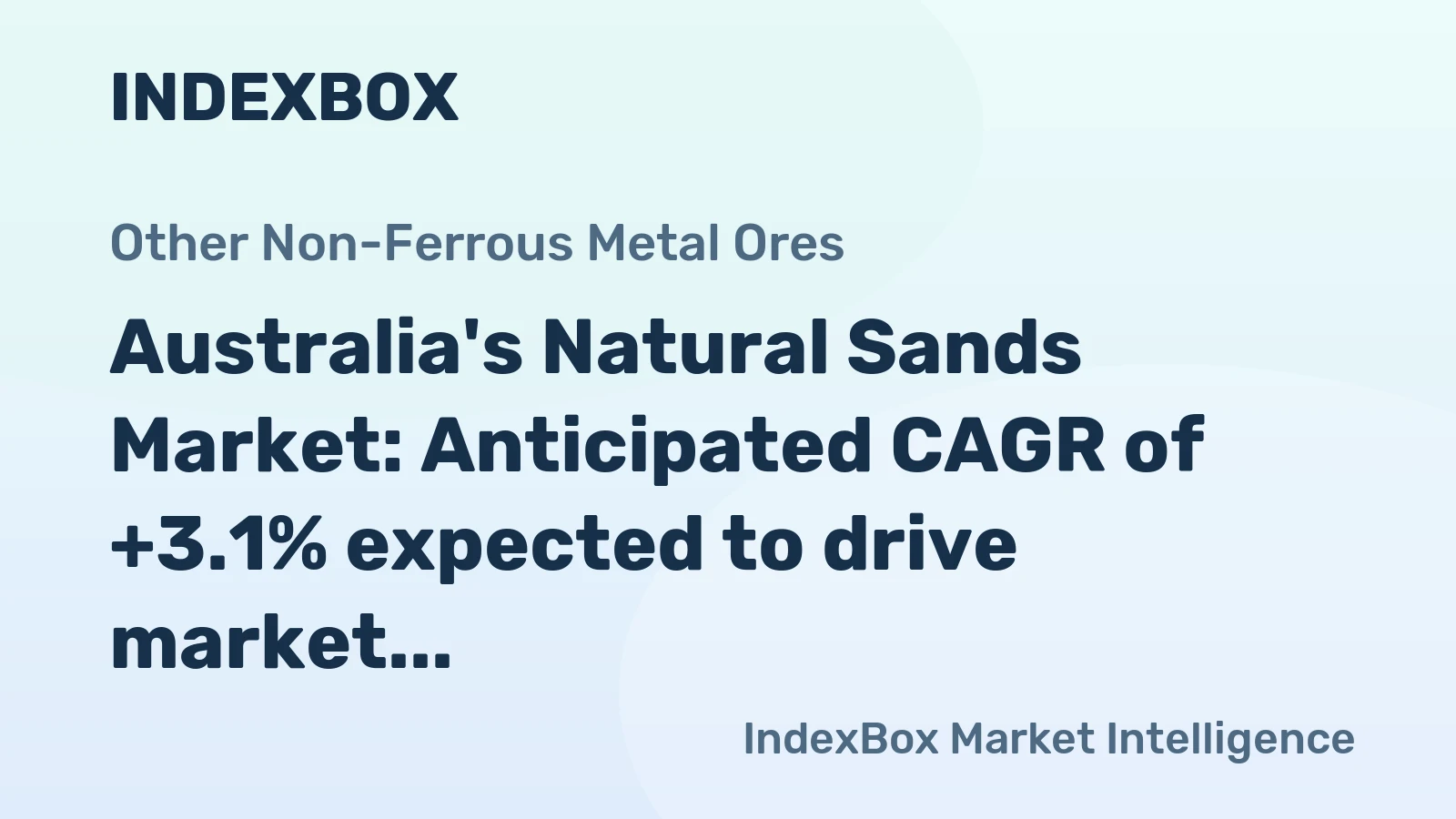 Australia's Natural Sands Market: Anticipated CAGR of +3.1% expected to drive market volume to 24M tons by 2035