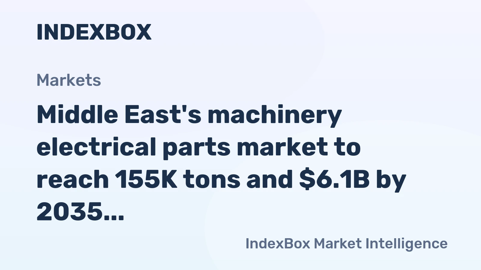 Middle East's machinery electrical parts market to reach 155K tons and $6.1B by 2035, driven by sustained demand.