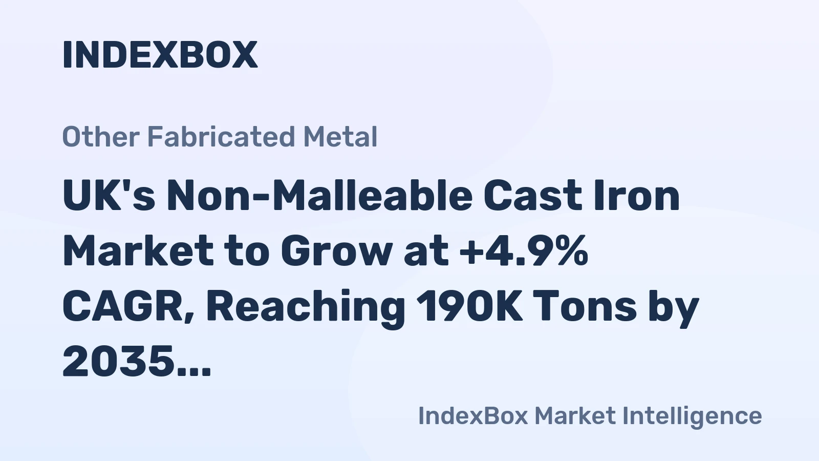 UK's Non-Malleable Cast Iron Market to Grow at +4.9% CAGR, Reaching 190K Tons by 2035