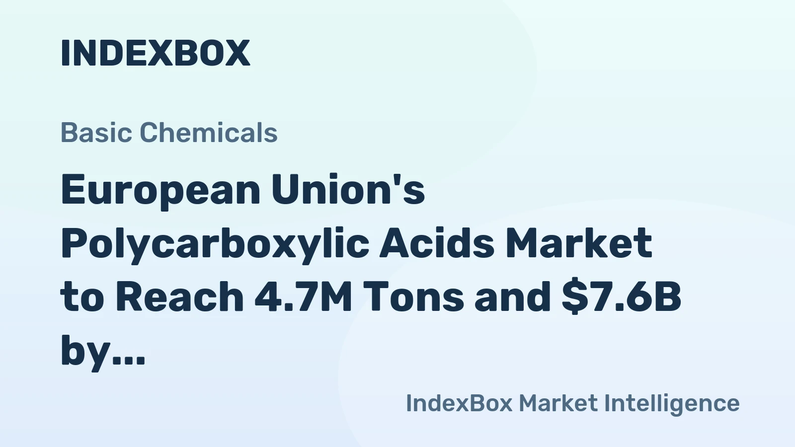 European Union's Polycarboxylic Acids Market to Reach 4.7M Tons and $7.6B by 2035, Driven by Increasing Demand