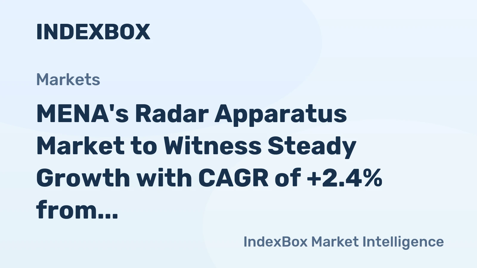 MENA's Radar Apparatus Market to Witness Steady Growth with CAGR of +2.4% from 2024 to 2035