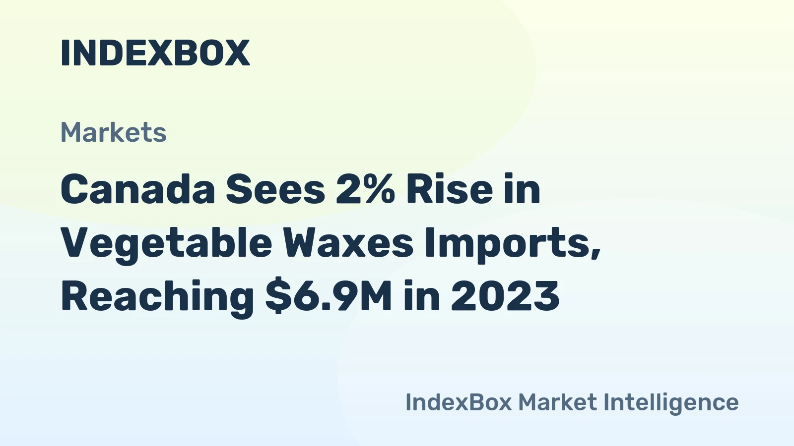 Canada Sees 2% Rise in Vegetable Waxes Imports, Reaching $6.9M in 2023