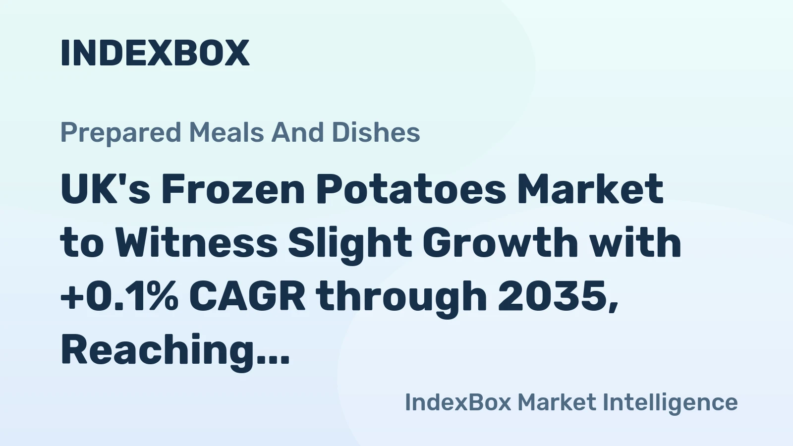 UK's Frozen Potatoes Market to Witness Slight Growth with +0.1% CAGR through 2035, Reaching 1.2M Tons