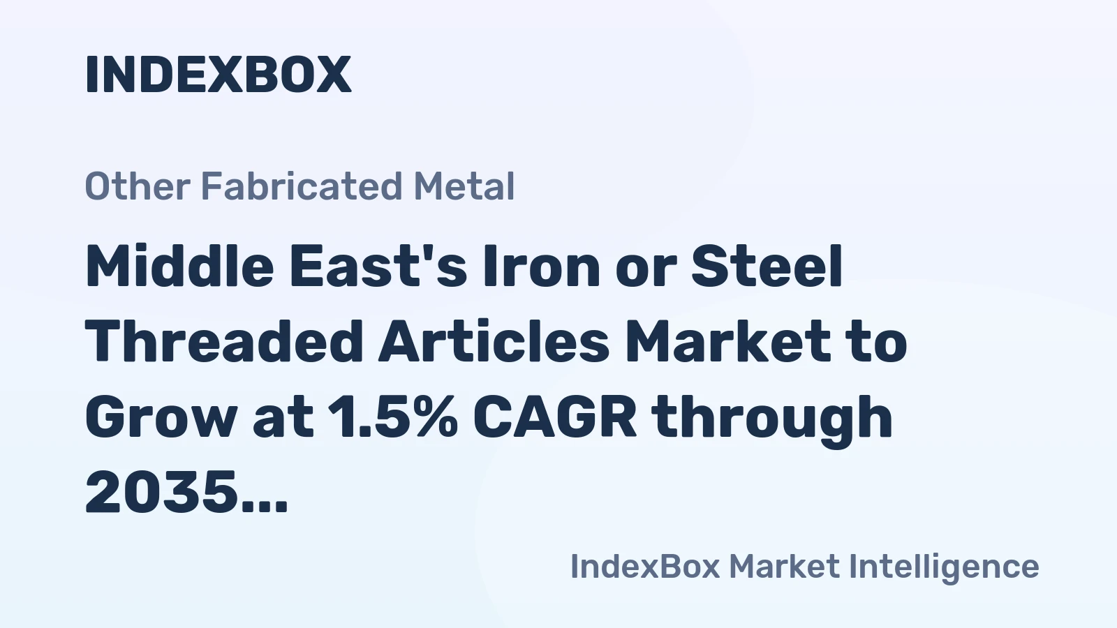 Middle East's Iron or Steel Threaded Articles Market to Grow at 1.5% CAGR through 2035