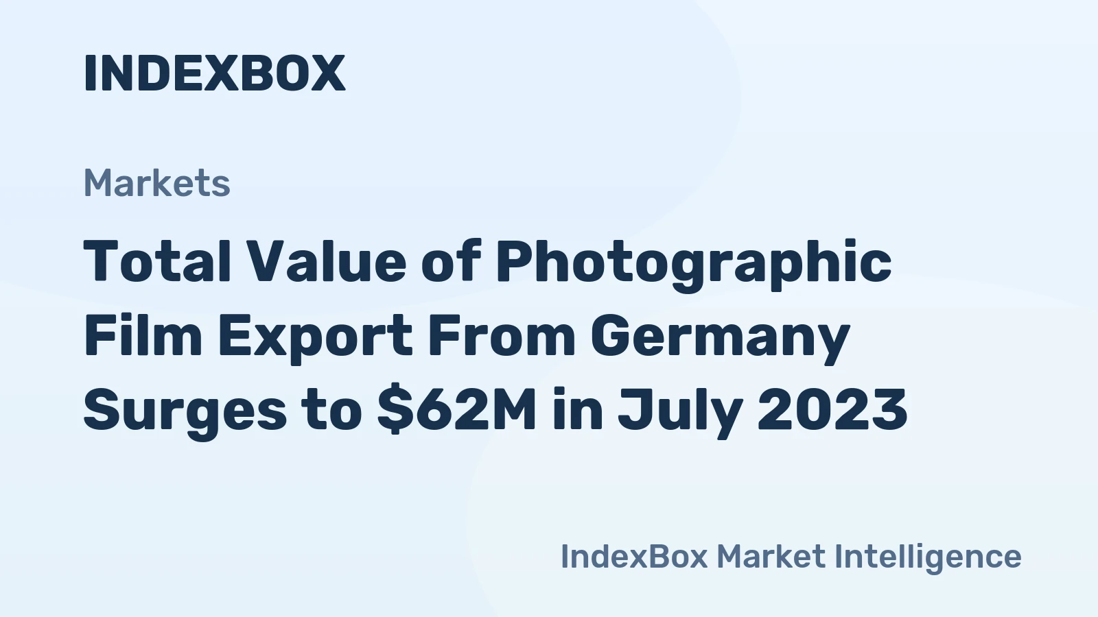 Total Value of Photographic Film Export From Germany Surges to $62M in July 2023