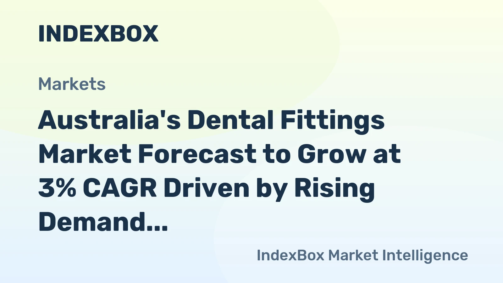 Australia's Dental Fittings Market Forecast to Grow at 3% CAGR Driven by Rising Demand