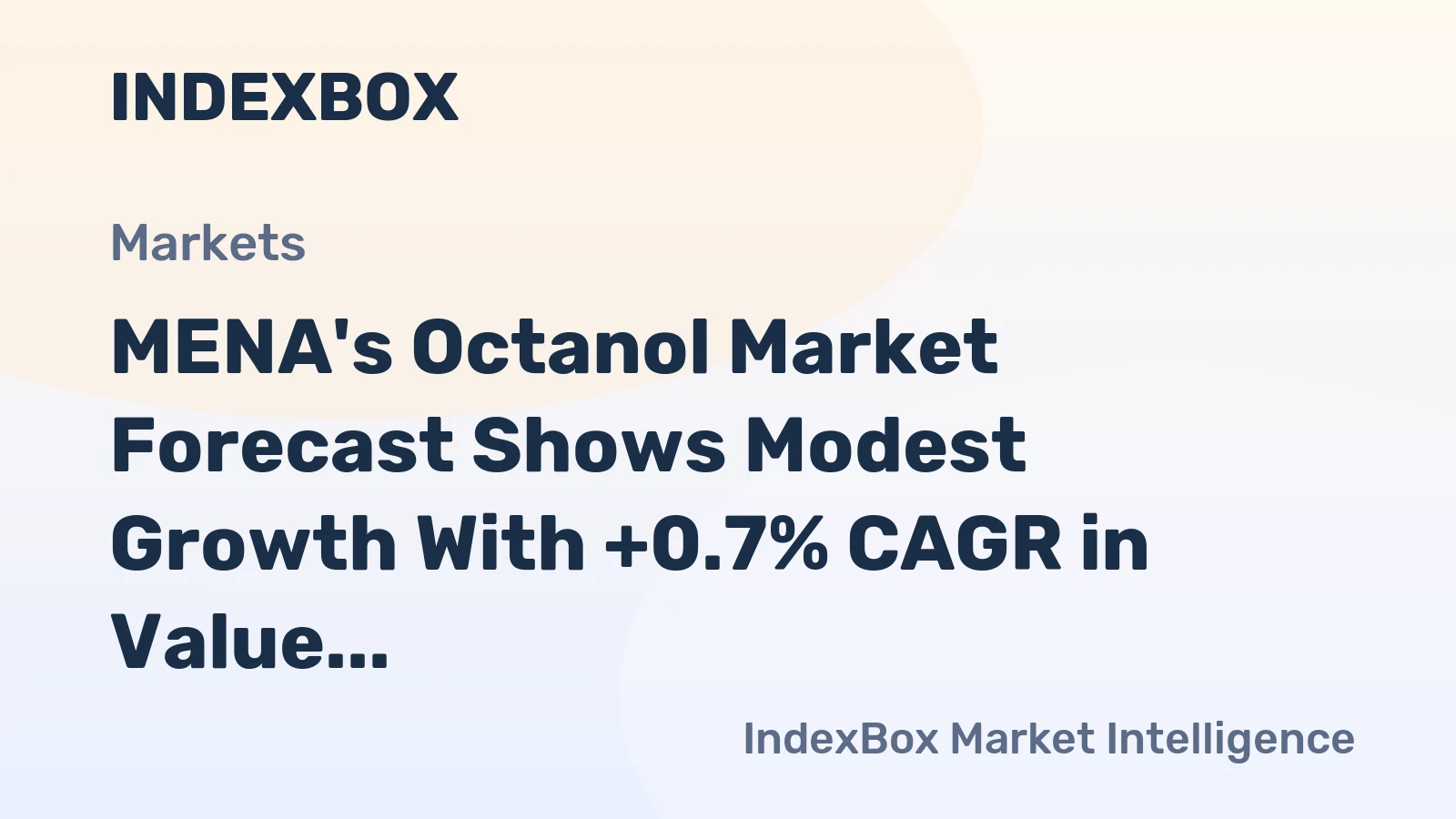 MENA's Octanol Market Forecast Shows Modest Growth With +0.7% CAGR in Value Through 2035