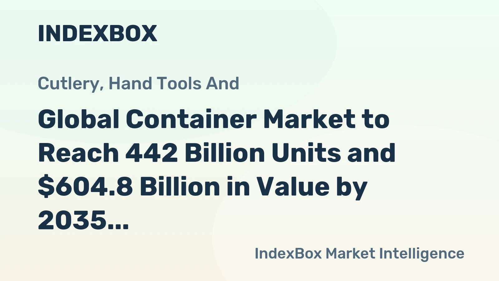 Global Container Market to Reach 442 Billion Units and $604.8 Billion in Value by 2035