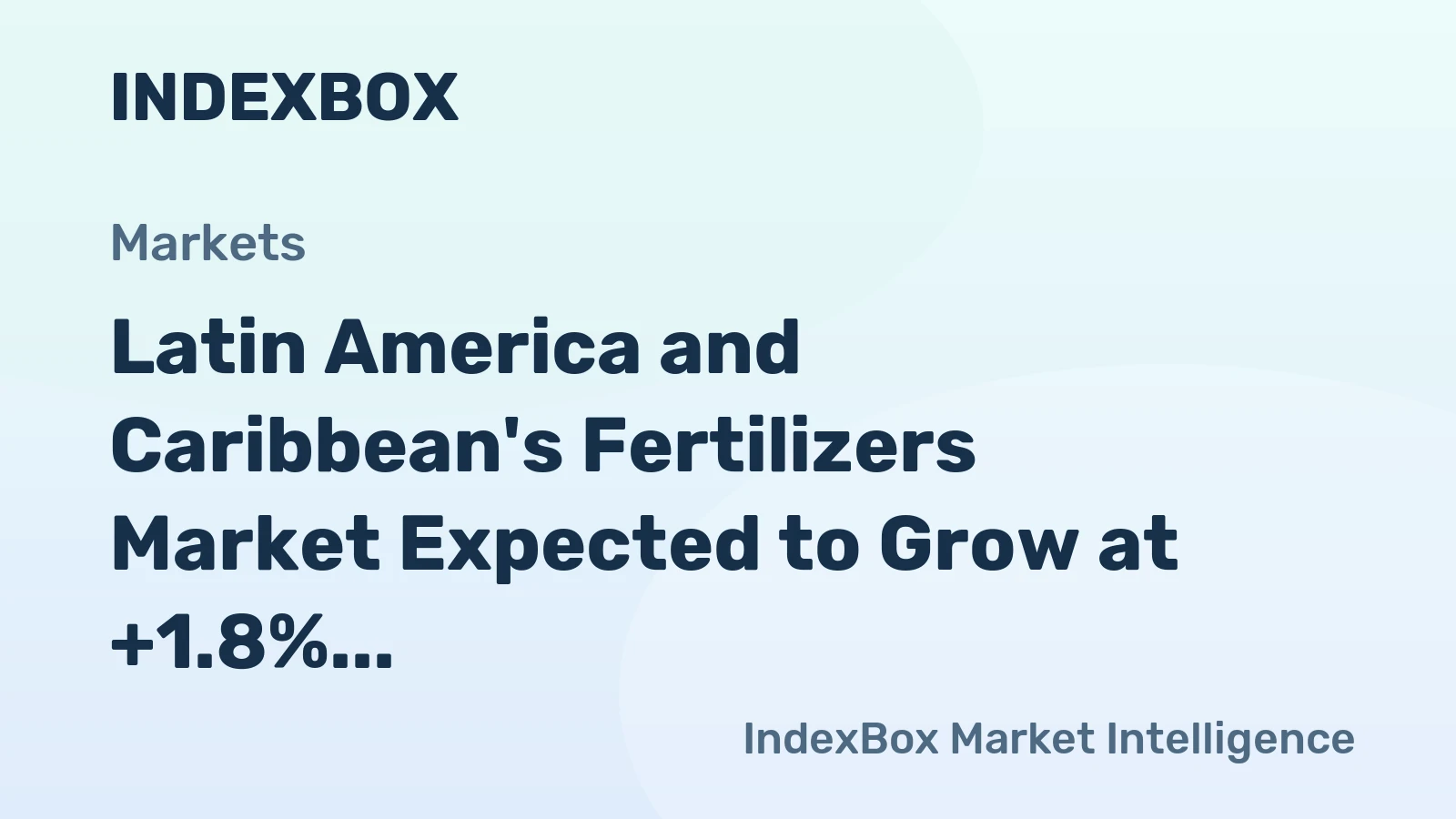 Latin America and Caribbean's Fertilizers Market Expected to Grow at +1.8% CAGR Over Next Decade