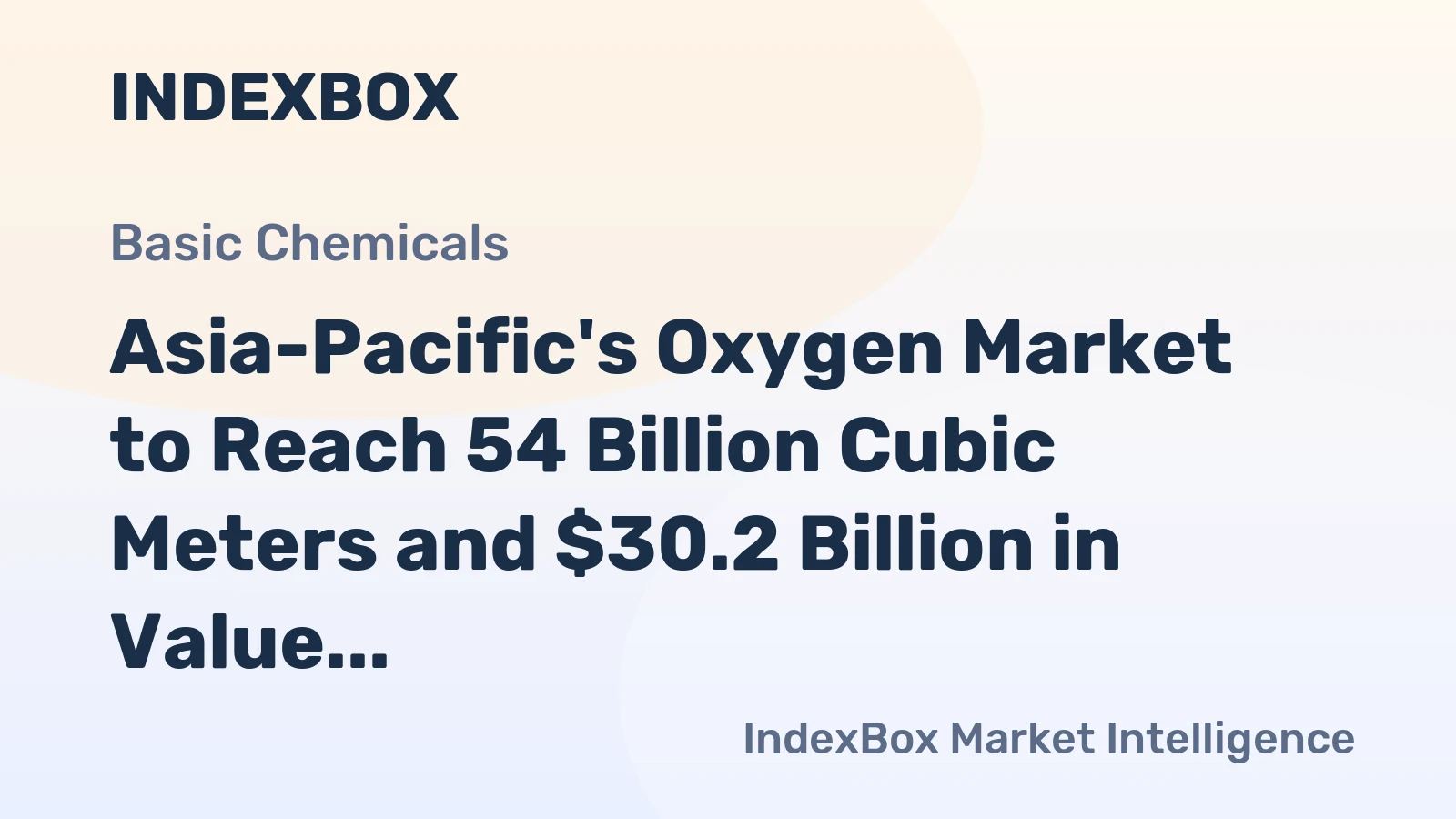 Asia-Pacific's Oxygen Market to Reach 54 Billion Cubic Meters and $30.2 Billion in Value