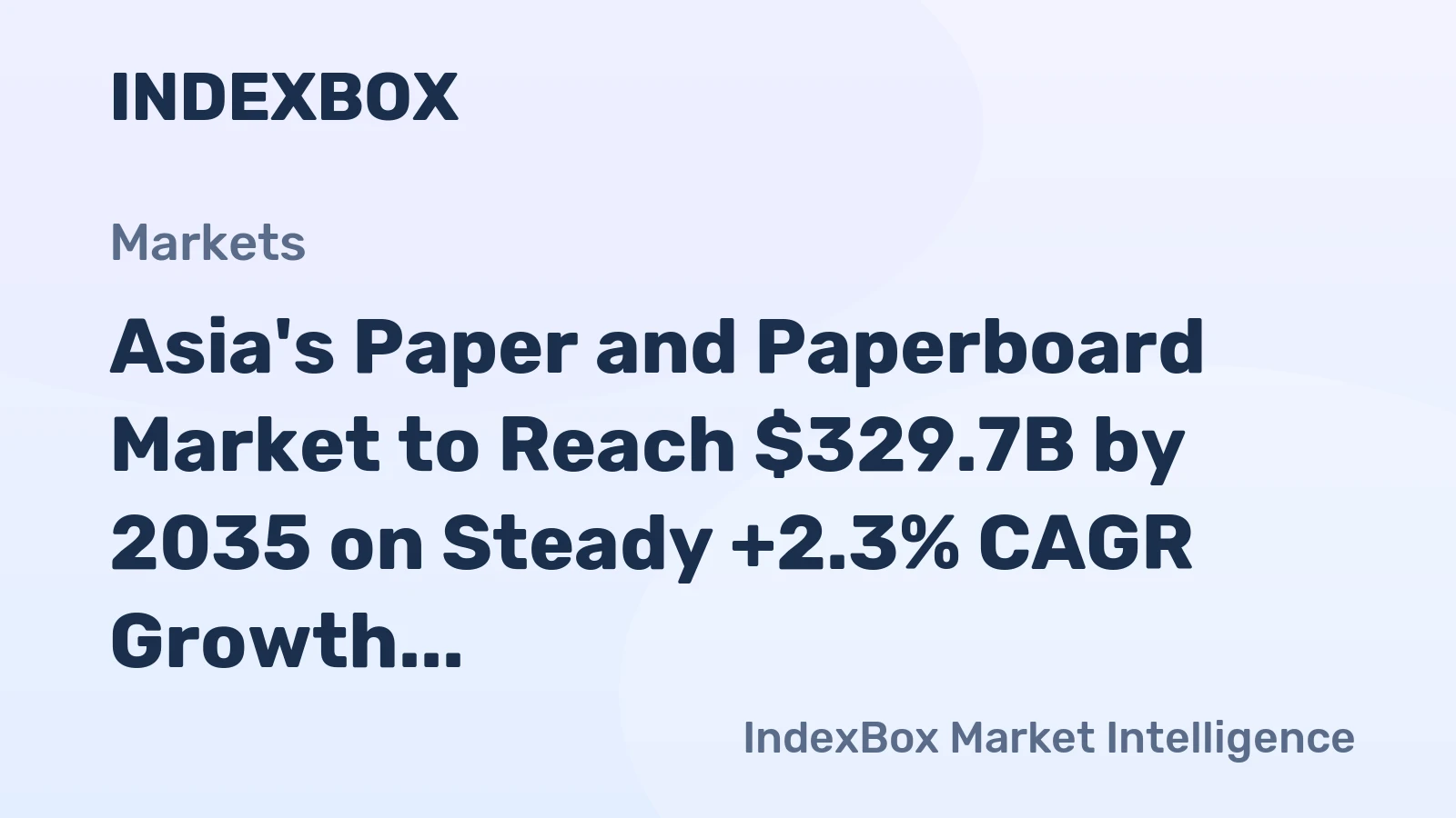 Asia's Paper and Paperboard Market to Reach $329.7B by 2035 on Steady +2.3% CAGR Growth
