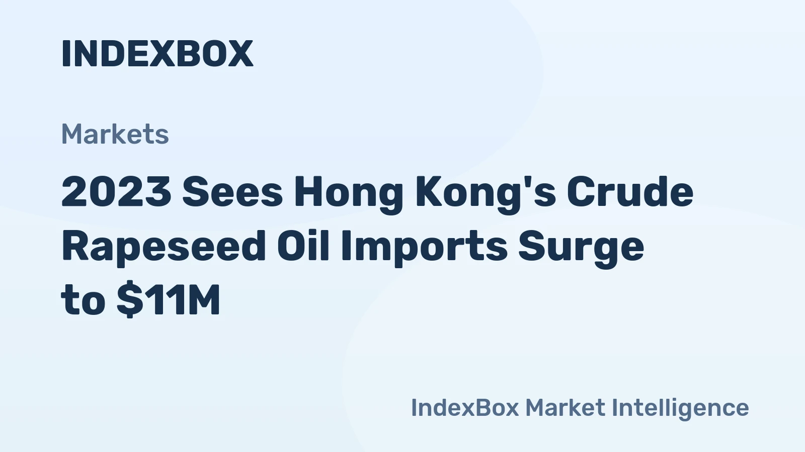 2023 Sees Hong Kong's Crude Rapeseed Oil Imports Surge to $11M