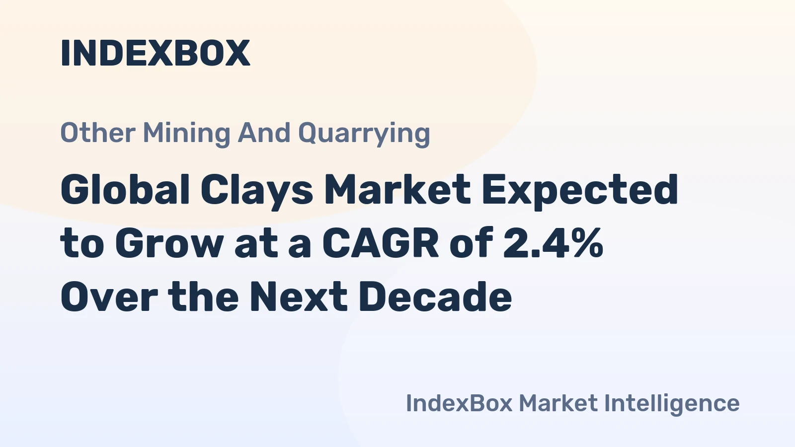 Global Clays Market Expected to Grow at a CAGR of 2.4% Over the Next Decade