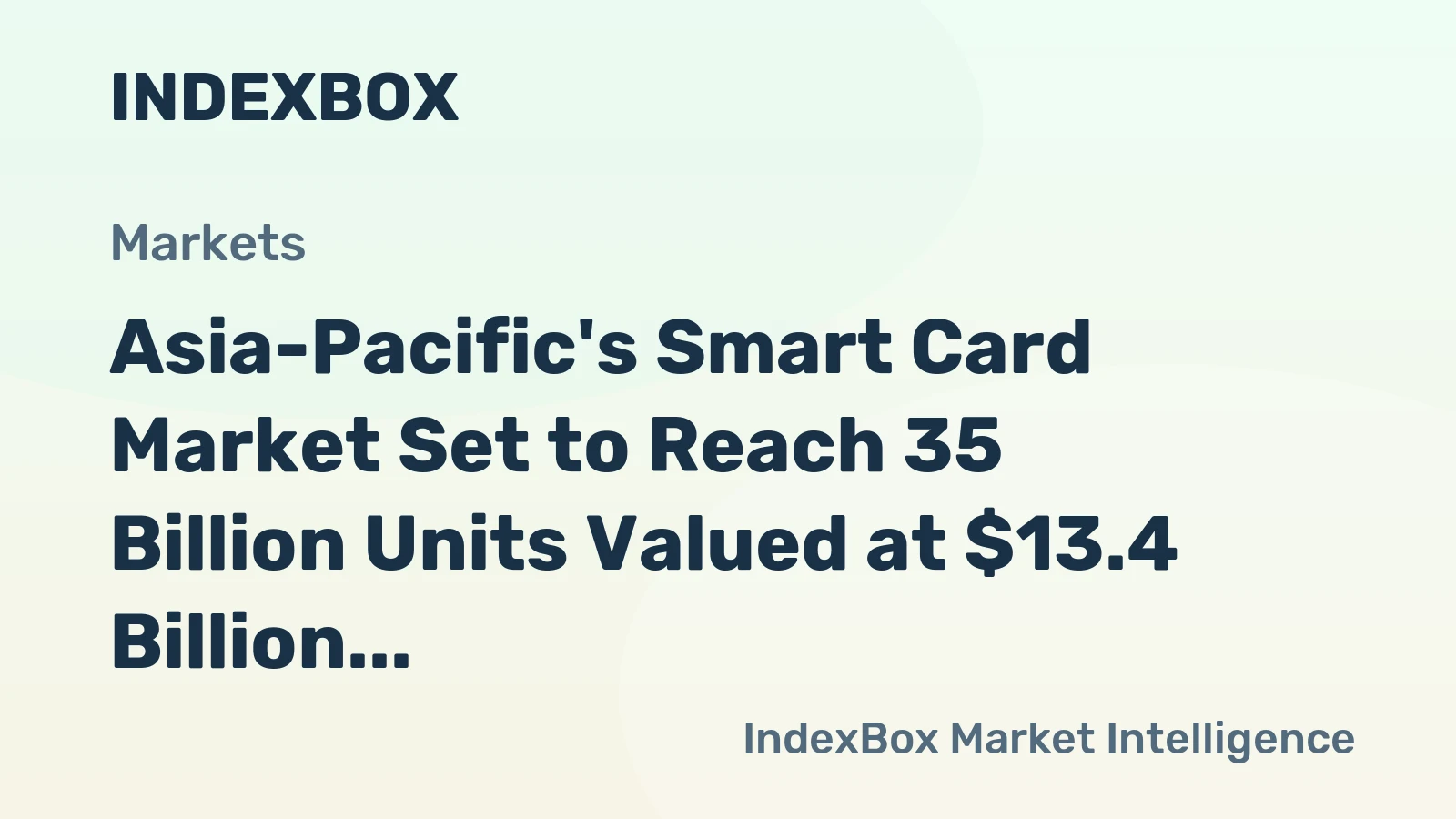 Asia-Pacific's Smart Card Market Set to Reach 35 Billion Units Valued at $13.4 Billion by 2035