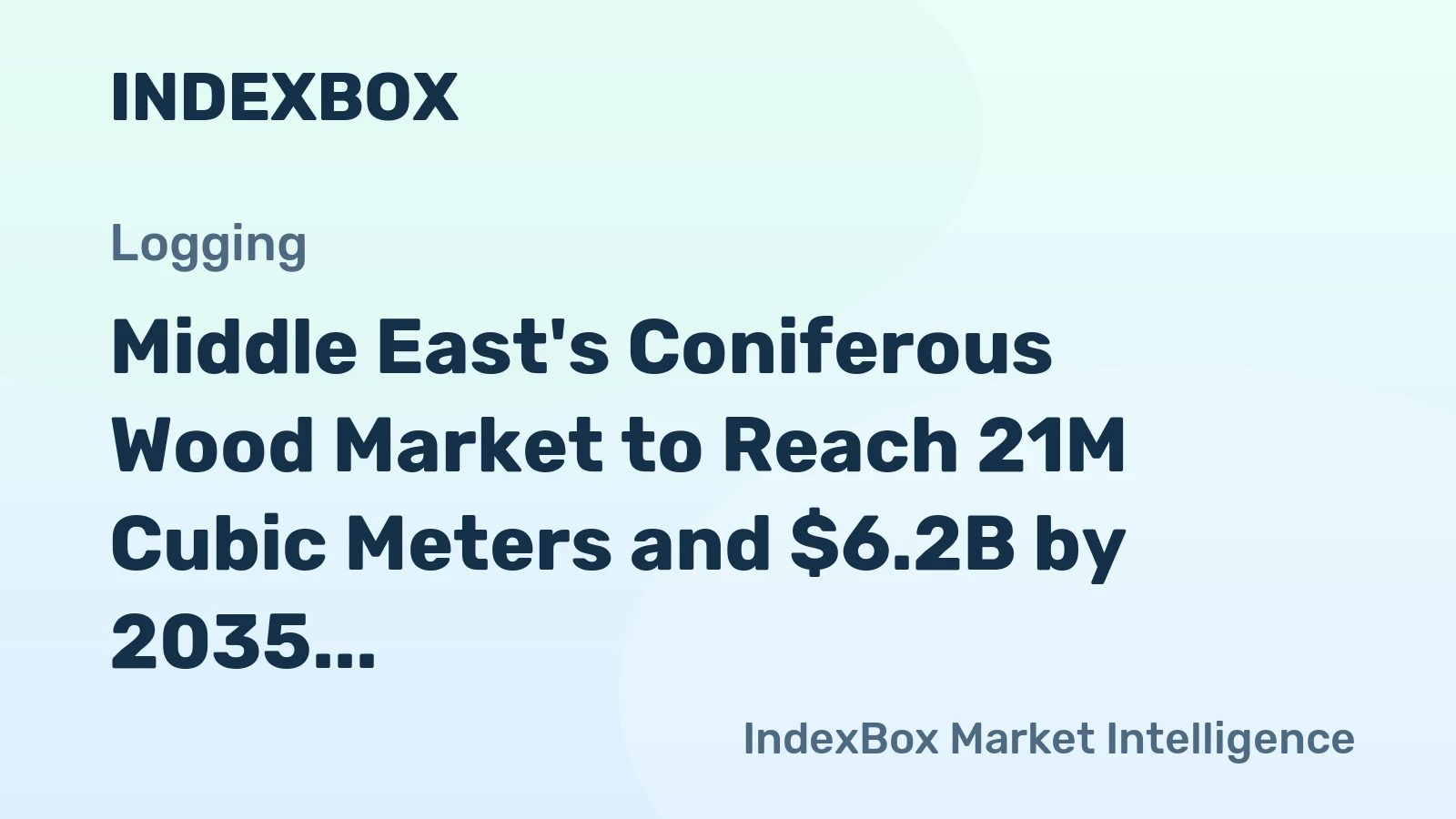 Middle East's Coniferous Wood Market to Reach 21M Cubic Meters and $6.2B by 2035