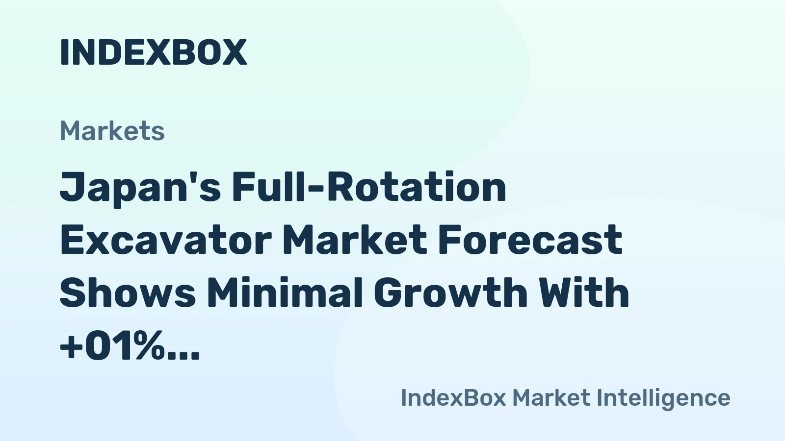 Japan's Full-Rotation Excavator Market Forecast Shows Minimal Growth With +01% CAGR Through 2035