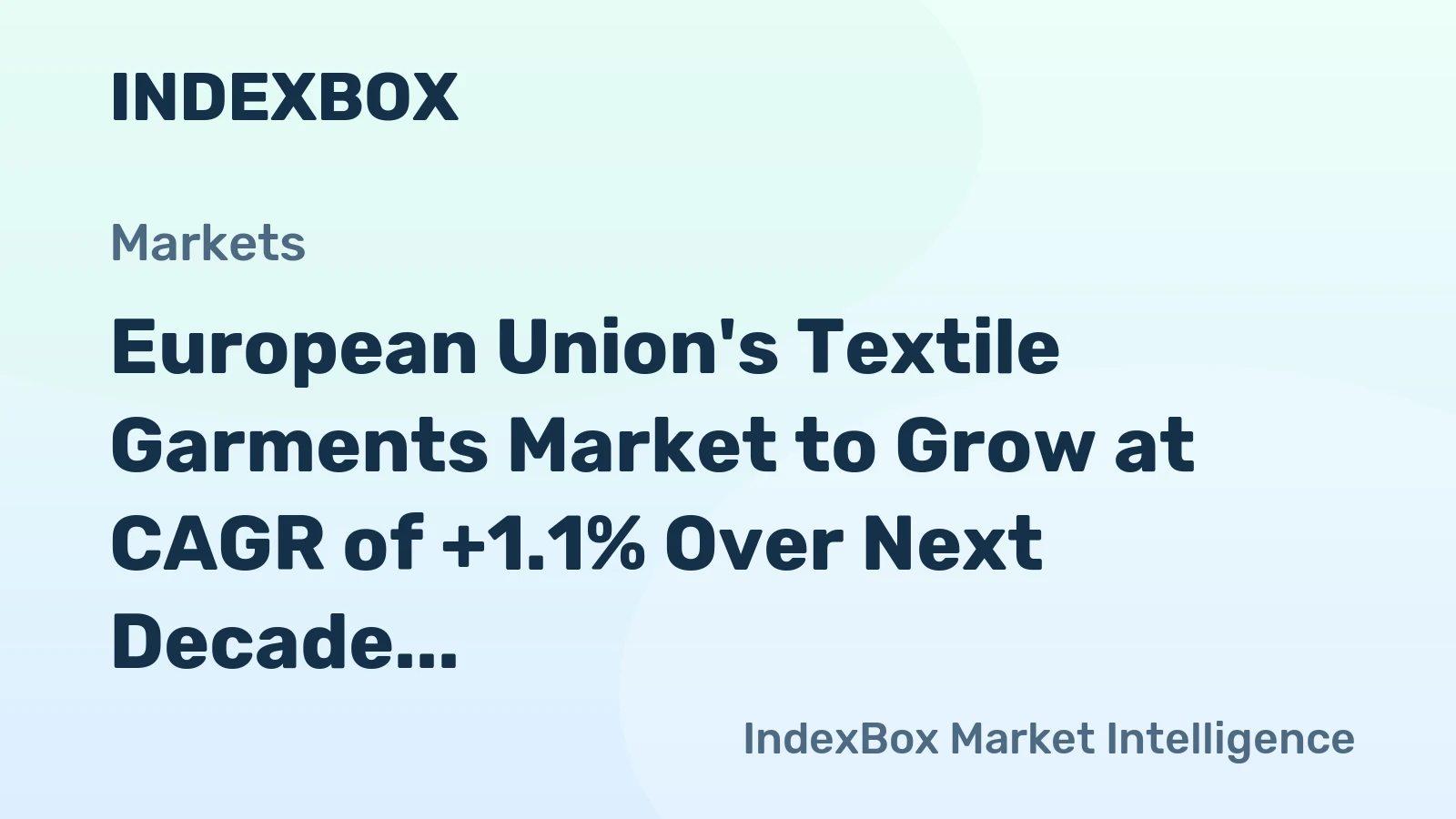 European Union's Textile Garments Market to Grow at CAGR of +1.1% Over Next Decade