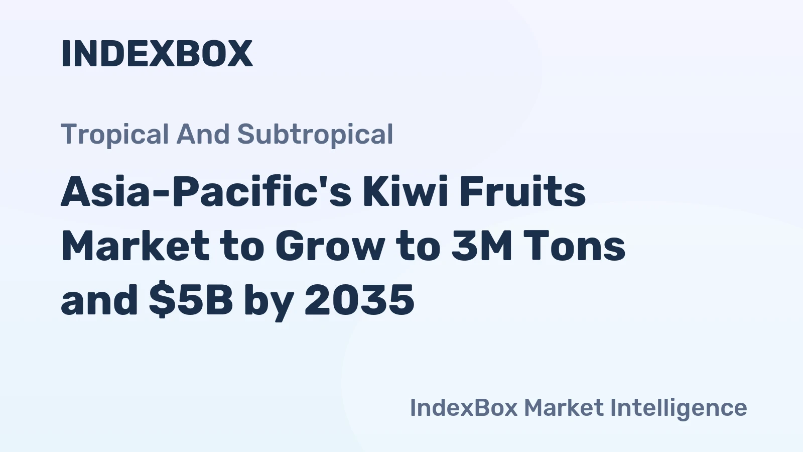 Asia-Pacific's Kiwi Fruits Market to Grow to 3M Tons and $5B by 2035
