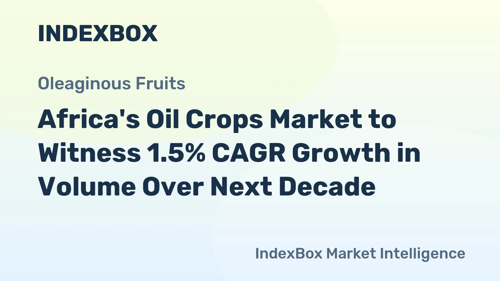 Africa's Oil Crops Market to Witness 1.5% CAGR Growth in Volume Over Next Decade