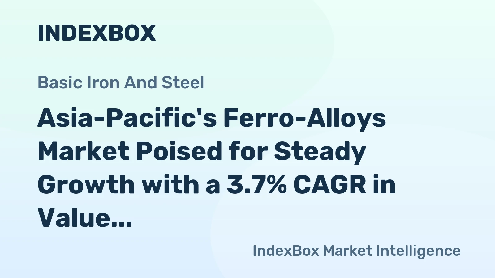 Asia-Pacific's Ferro-Alloys Market Poised for Steady Growth with a 3.7% CAGR in Value