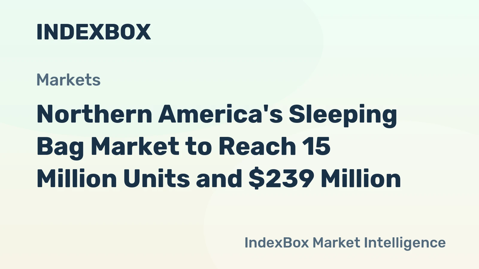 Northern America's Sleeping Bag Market to Reach 15 Million Units and $239 Million