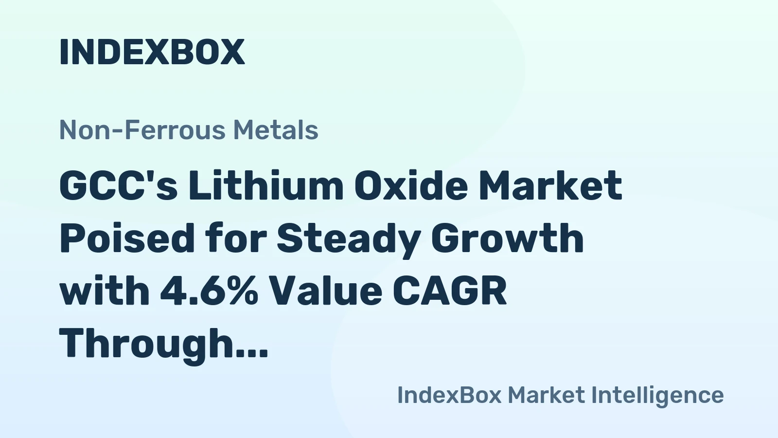 GCC's Lithium Oxide Market Poised for Steady Growth with 4.6% Value CAGR Through 2035