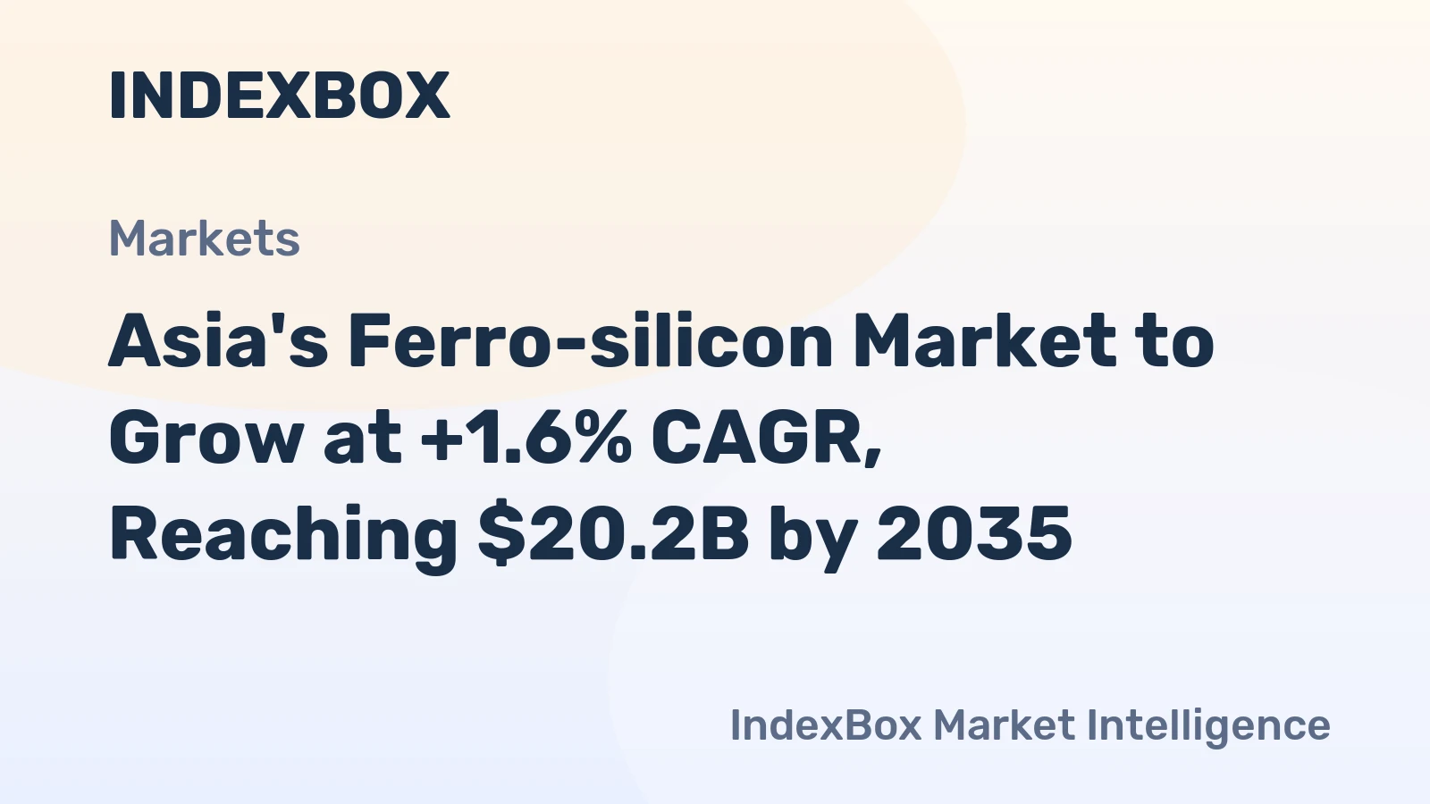 Asia's Ferro-silicon Market to Grow at +1.6% CAGR, Reaching $20.2B by 2035