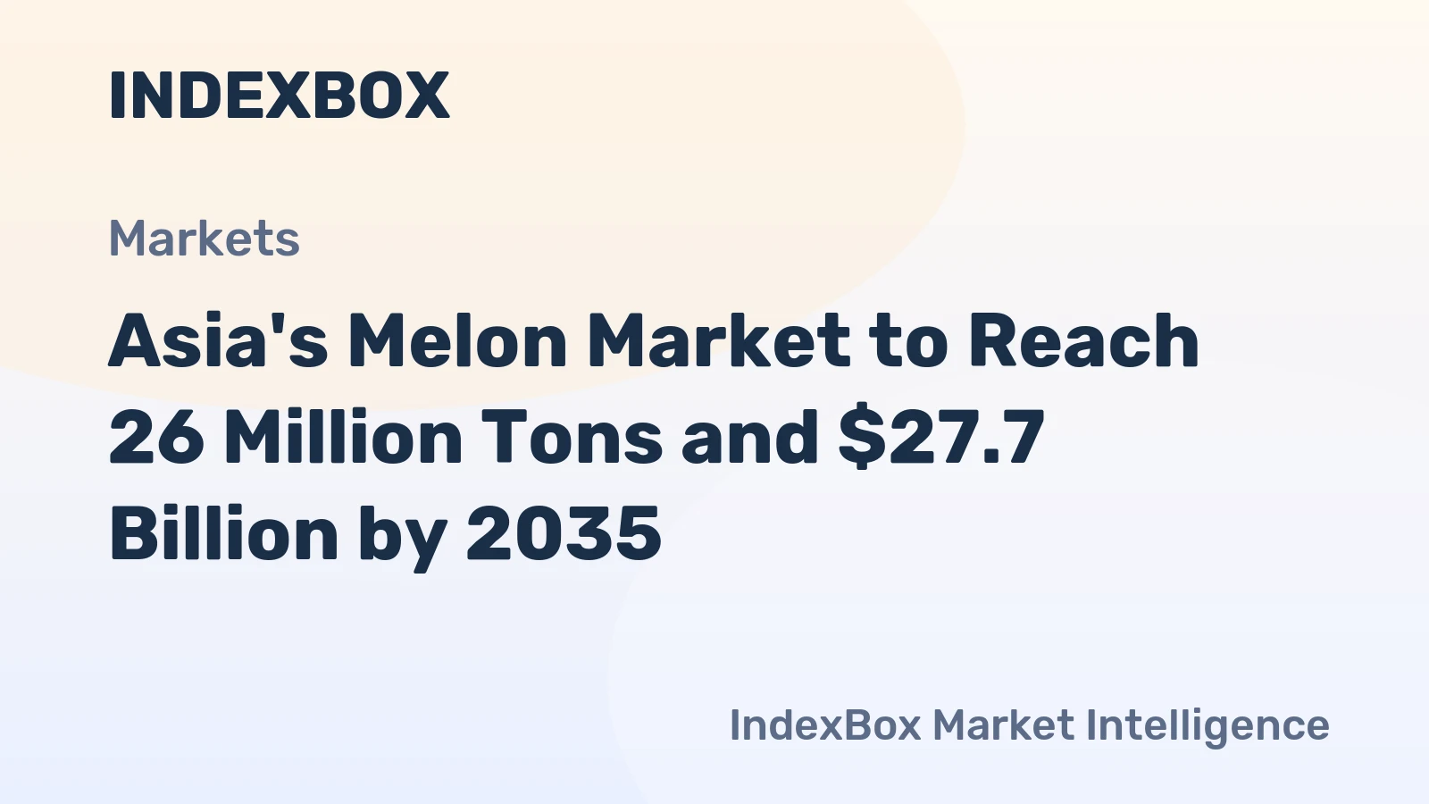 Asia's Melon Market to Reach 26 Million Tons and $27.7 Billion by 2035