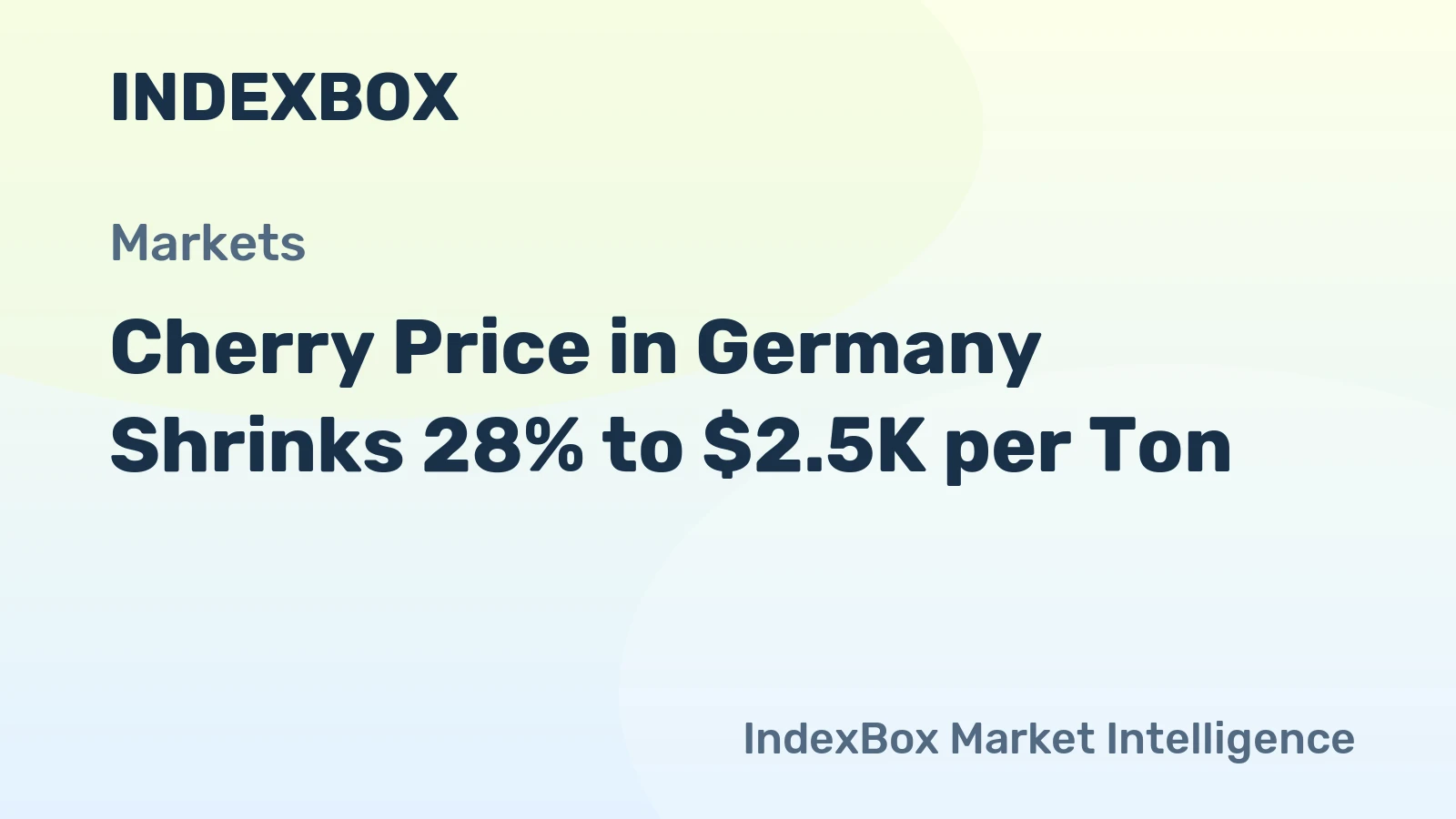 Cherry Price in Germany Shrinks 28% to $2.5K per Ton
