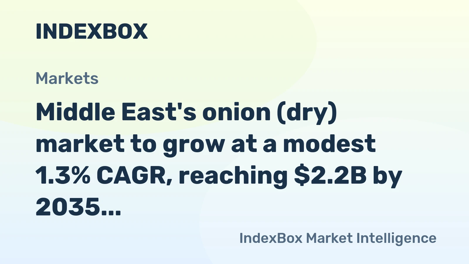 Middle East's onion (dry) market to grow at a modest 1.3% CAGR, reaching $2.2B by 2035 on steady demand.