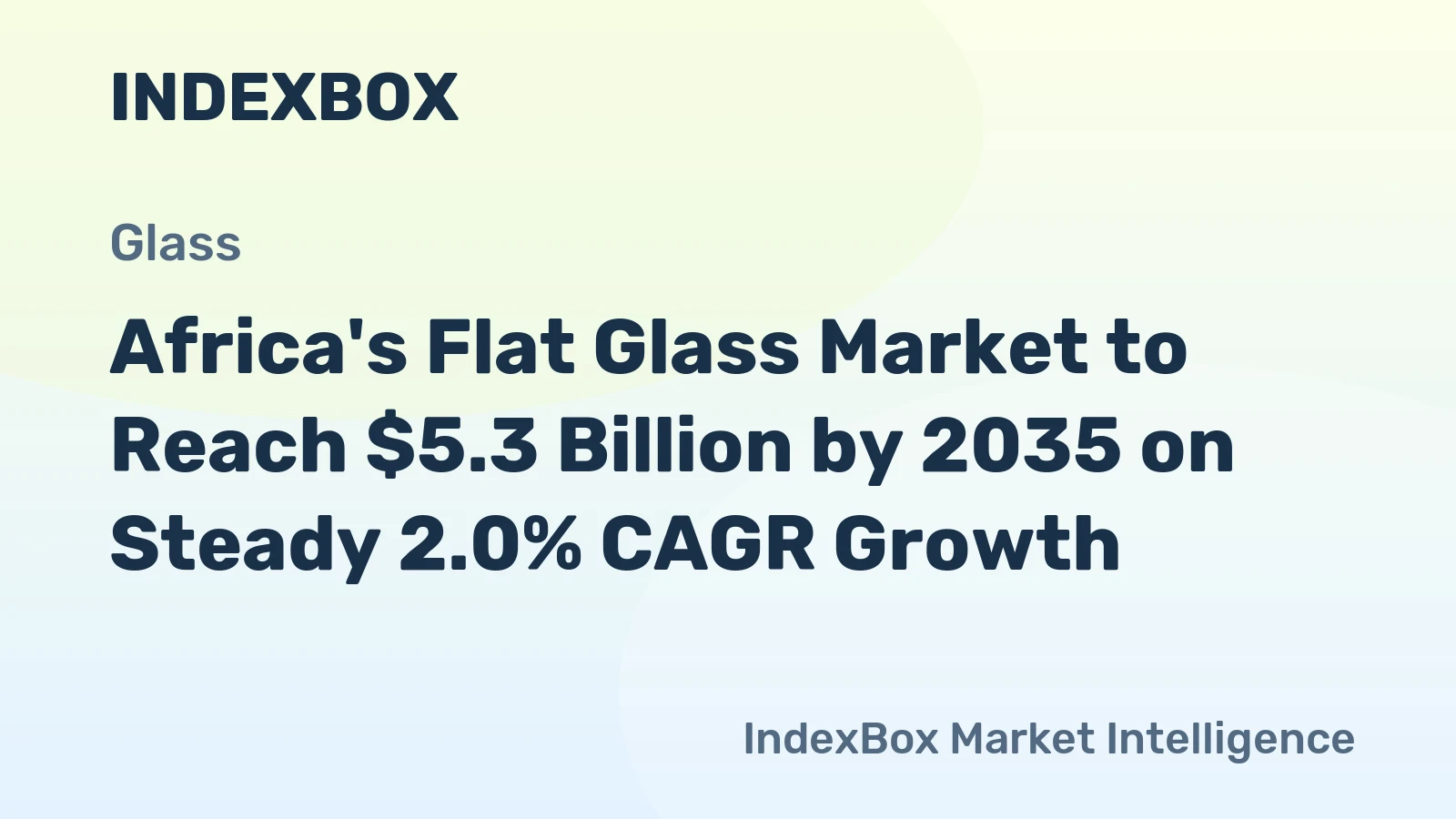 Africa's Flat Glass Market to Reach $5.3 Billion by 2035 on Steady 2.0% CAGR Growth